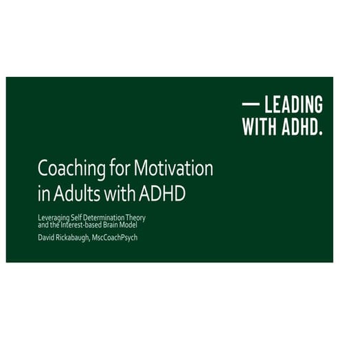 Coaching for Motivation in Adults with ADHD | PDF