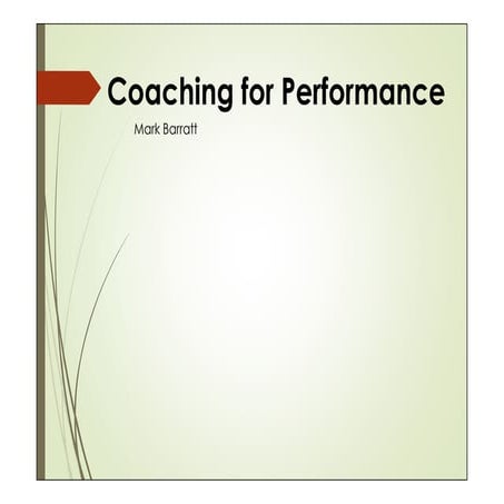 Coaching for Performance | PDF