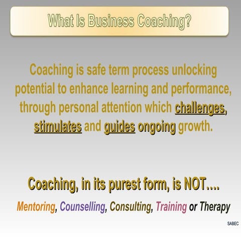Coaching Model Feb 2011 | PPT | Career Planning | Careers