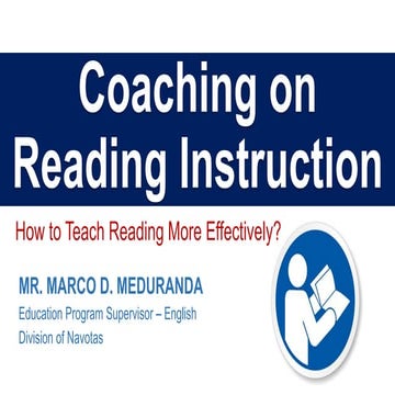 Coaching on reading instruction | PPT