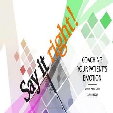 Coaching Your Patient’s Emotion. | PPTX