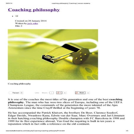 Coaching philosophy | PDF