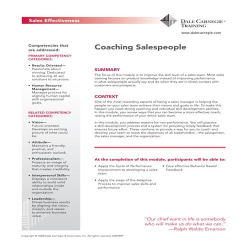 Coaching sales people | PDF