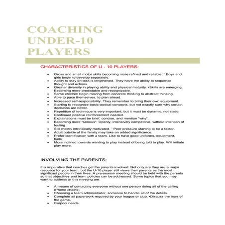 Coaching U-10 | DOC