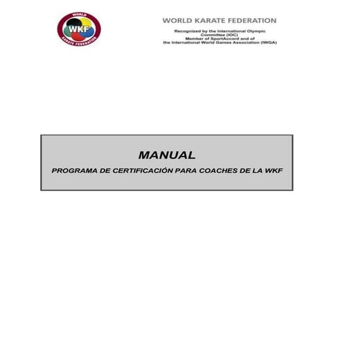 MANUAL PROGRAMA DE CERTIFICACIÓN PARA COACHES DE LA WKF | PDF