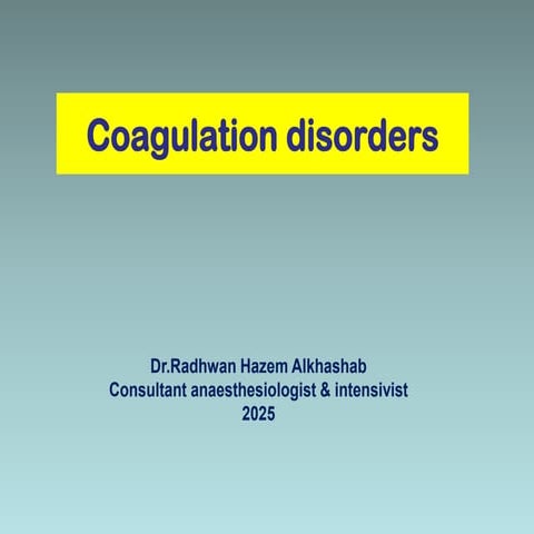 coagulation disorders in anaesthesia pdf | PDF