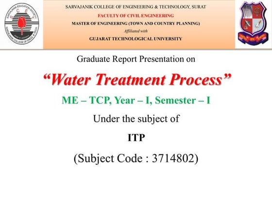 Water treatment process | PPT