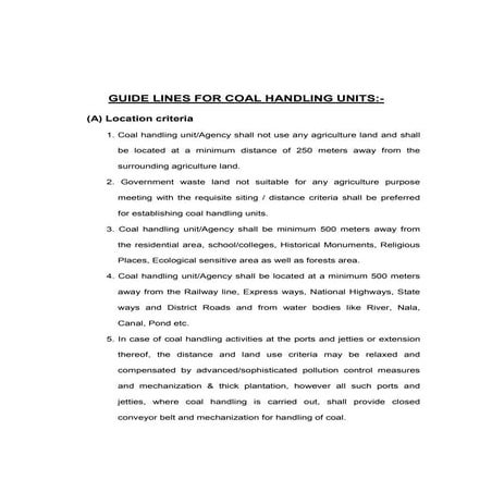Coal handling-guidelines | PDF