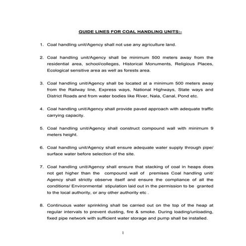 Coal handling-guidelines | PDF