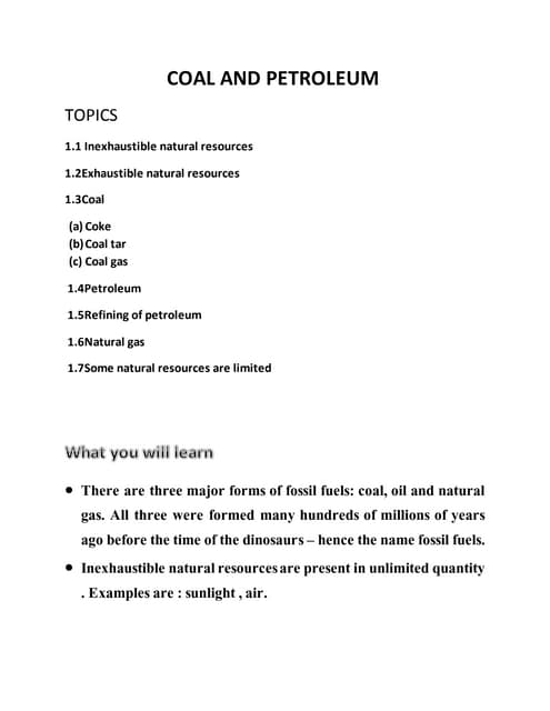 Class 8 chap.5 coal and petroleum | PPT
