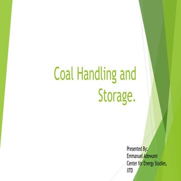 Coal handling and storage | PDF