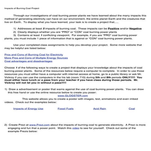 Coal impacts project | PDF