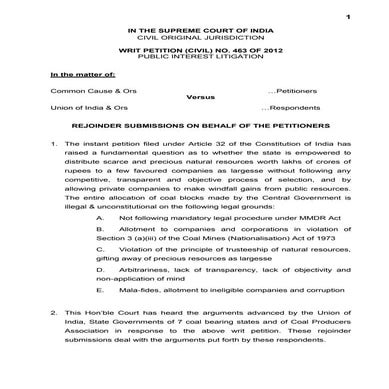 Coal rejoinder sub (2) (1) | PDF