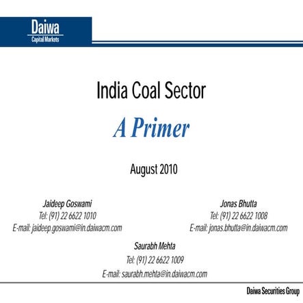 Coal sector india | PDF