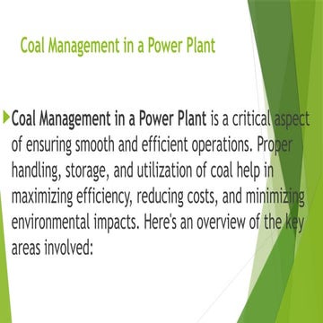 COAL & WATER MANAGEMENT for power plant | PPTX