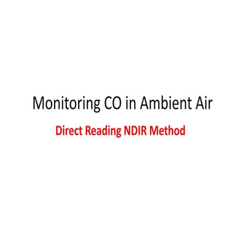 Monitoring CO -NDIR Method | PPT