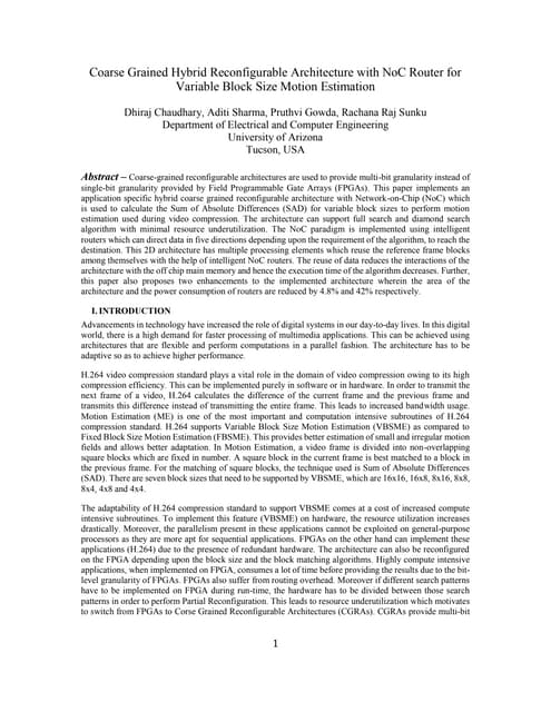 Coarse Grained Hybrid Reconfigurable Architecture Pdf