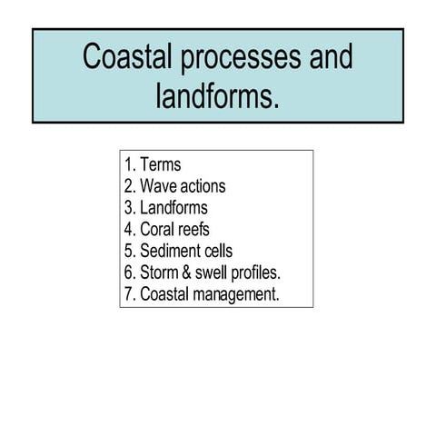 Coastal Processes And Landforms | PPT
