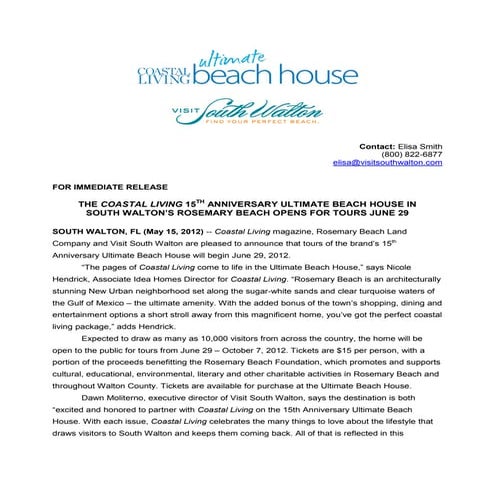 Coastal living 2012 ultimate beach house | PDF