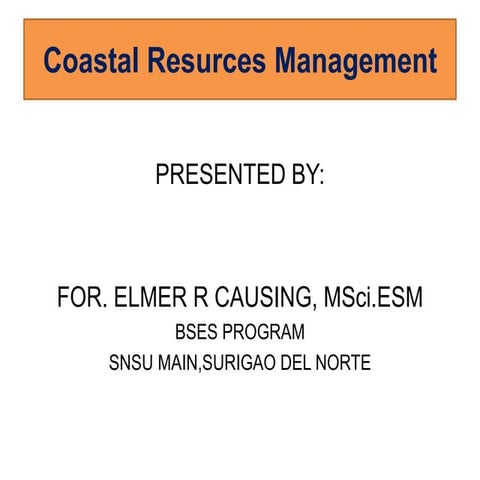Overview of the Coastal Resources Management | PDF