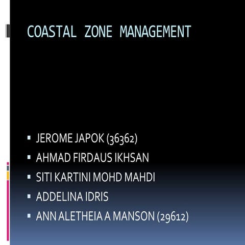 Introduction to Coastal Zone Management | PPTX