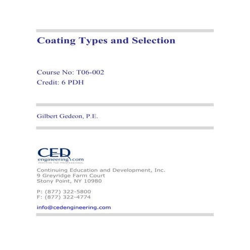 Coating types and selection | PDF