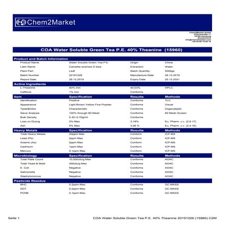 Coa water soluble green tea p.e. 40% theanine 20191226 (15960) c2 m | PDF