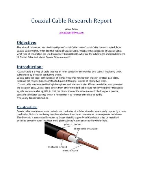 Coaxial cable and its types | PPT