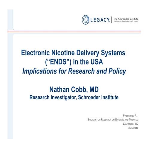 Electronic Nicotine Delivery Systems | PDF
