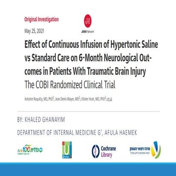 Effect of Continuous Infusion of Hypertonic Saline vs Standard Care on ...