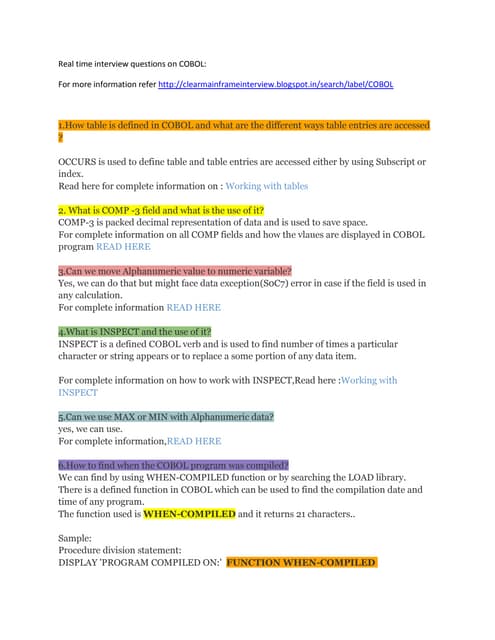 Cobol Interview Questions Pdf 0544