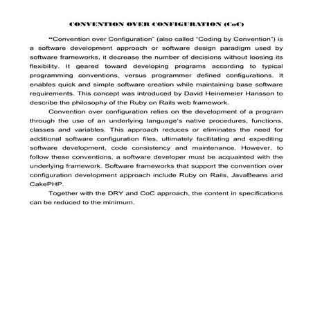 Convention Over Configuration | ODT