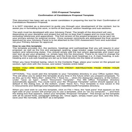 COC-Proposal-Template.doc | Desktop Publishing | Computer Software and ...
