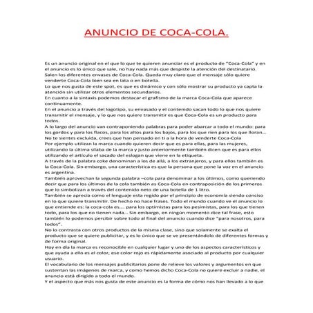 Analisis anuncio Coca Cola | PPTX