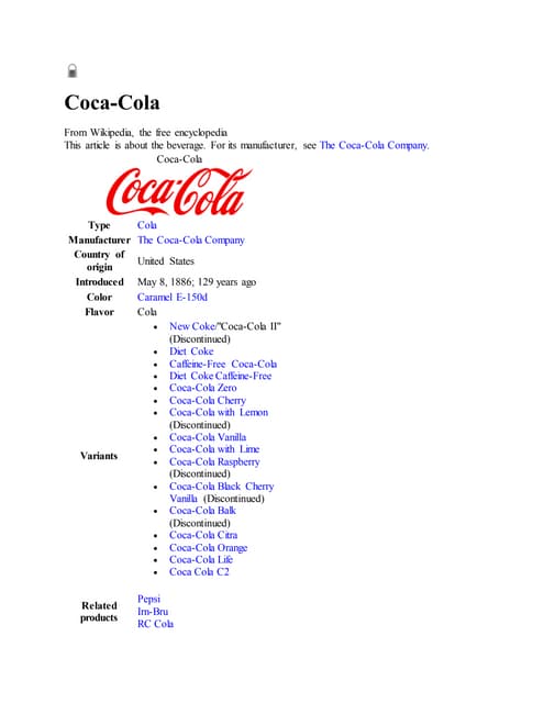 Coca Cola | PPT