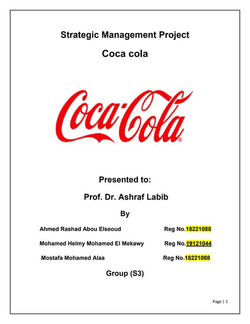 Strategic Implementation: Coca Cola | PPT