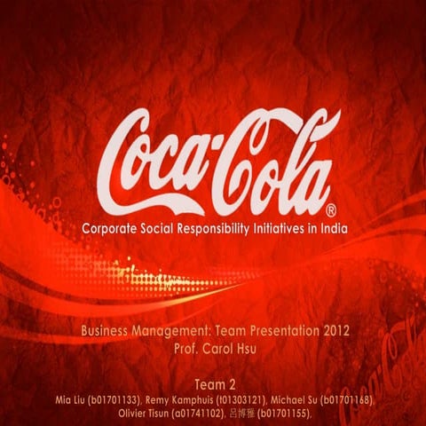 Coca-Cola positive and negative impacts on India | PPTX