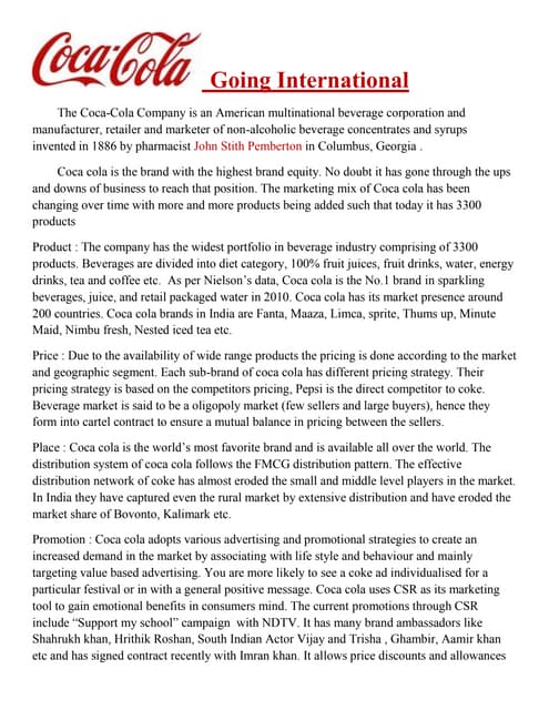 Coca cola brand positioning | PPT