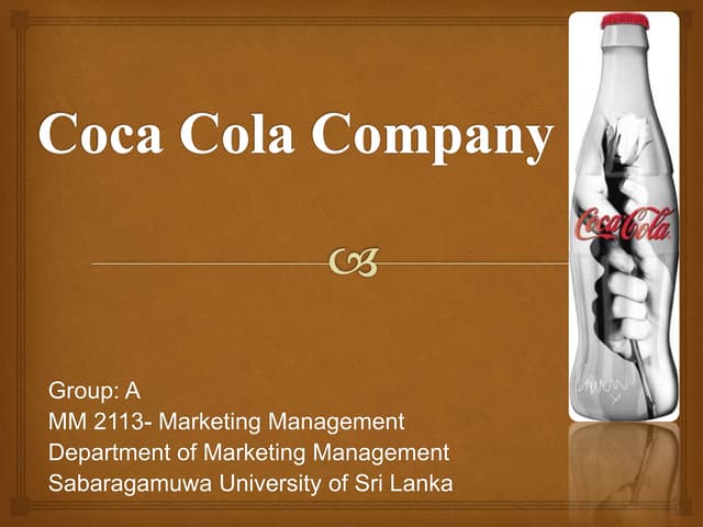 Case study on a coca-cola | PPTX