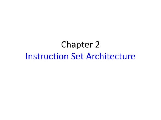 Chapter 3 Instruction Set And Assembly Language Programming Ppt