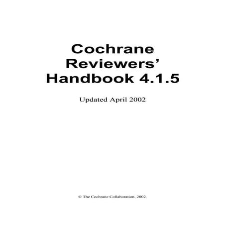 Cochrane riviewr handbook | PDF