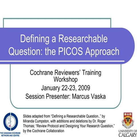 Cochrane Workshop Picos | PDF | Infectious Diseases | Diseases and ...