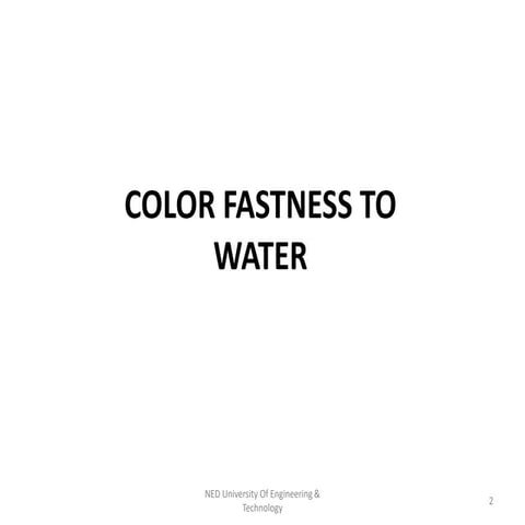 colour fastness to water testing method and general requirements | PDF