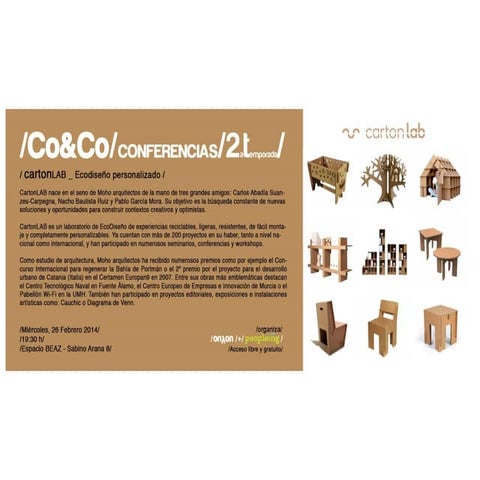 Ecodesign with cardboard.CartonLAB Co&Co Bilbao 26 02_2014 | PPT