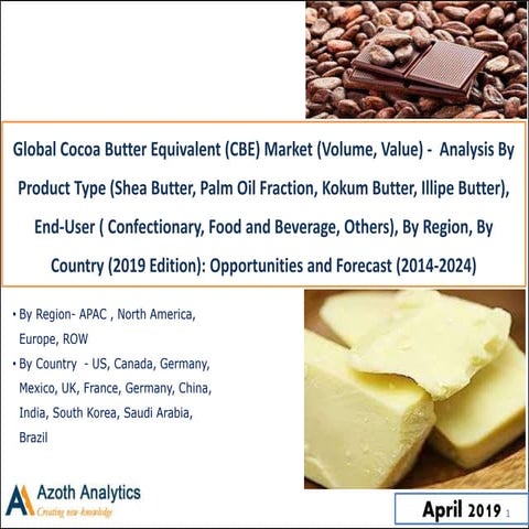 Global Cocoa Butter Equivalent (CBE) Market (Volume, Value) | PPT