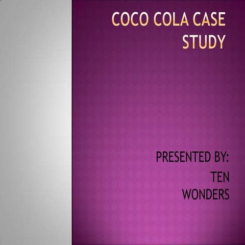 Coco cola case study | PPTX