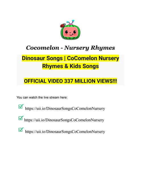 CoComelon Nursery Rhymes & Kids Songs | PDF