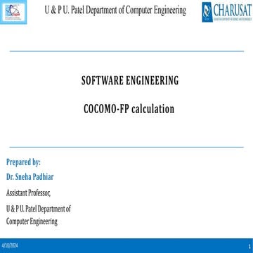 SOFTWARE ESTIMATION COCOMO AND FP CALCULATION | PPTX