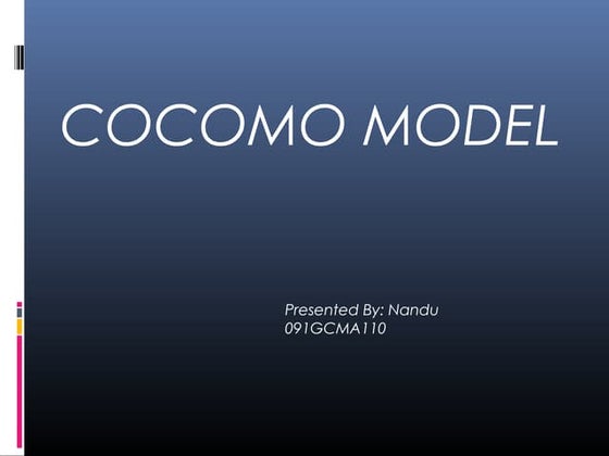 Constructive Cost Model - II (COCOMO-II) | PPT