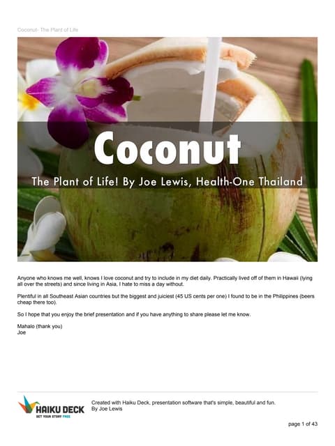 Coconut.tree ppt | PPT | Food & Drink